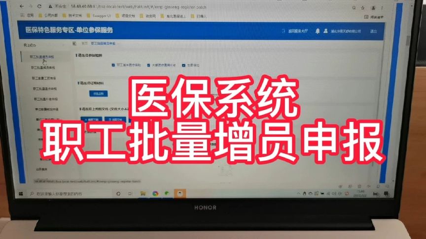 湖北医保系统职工批量增员申报,手把手教你操作视频