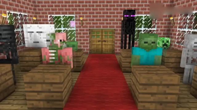 MC动画:怪物学校《迷你挑战》,三只小Him挑战小怪物们!