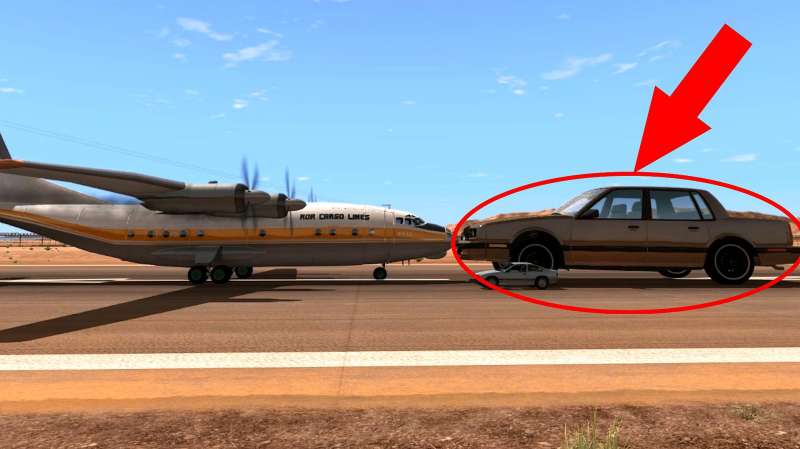 跟飞机一样大的汽车!两者相撞会发生什么?车祸模拟游戏