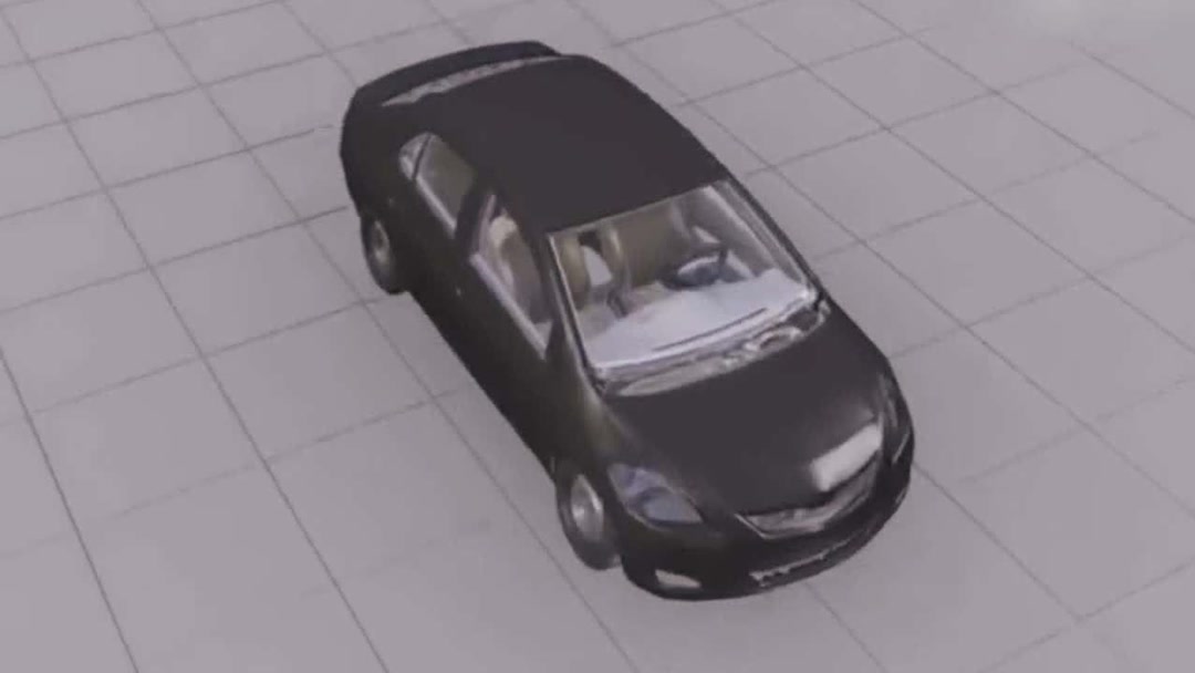 动画模拟汽车撞击物体过程,现在的科技真先进,就是看着很不爽