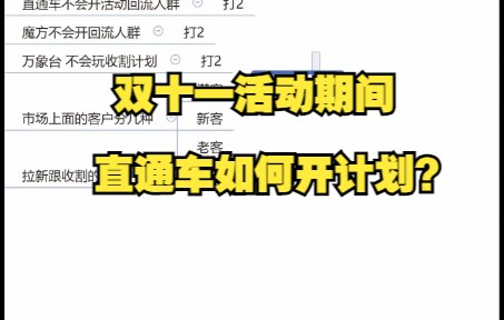 淘宝天猫运营课程-双十一活动期间直通车如何开计划?