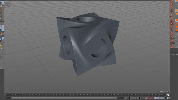 c4d硬表面建模技巧四方旋转连续盒子