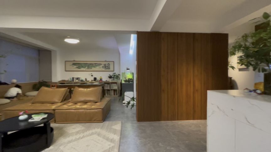 一镜到底,开放式客餐厨一体化设计