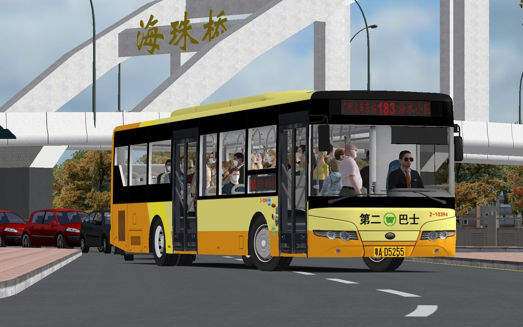 巴士模拟2 #11 驾驶带后门监视器的宇通ZK6128鹰眼柴油公交 行驶在...