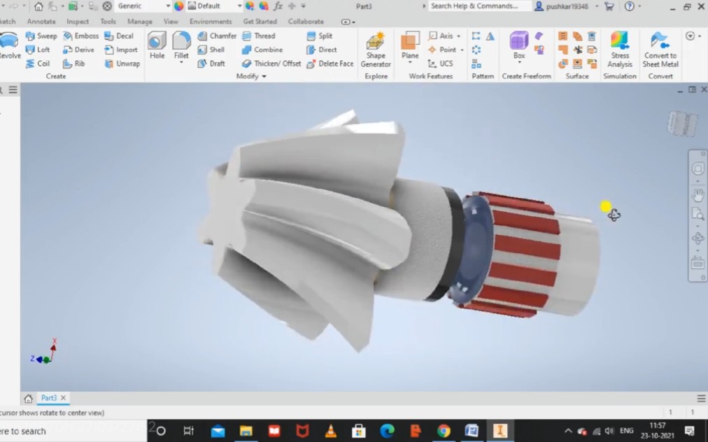 【教程】inventor2022实例教程-螺旋锥齿轮