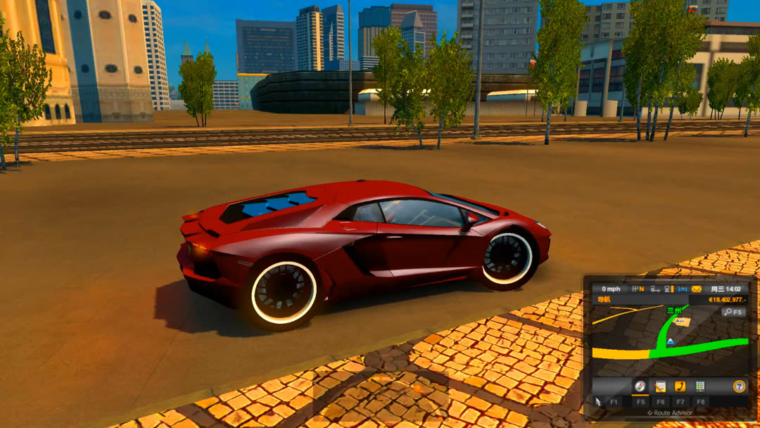 欧洲卡车模拟2:购买了一辆兰博基尼跑车上路,居然被轿车超了