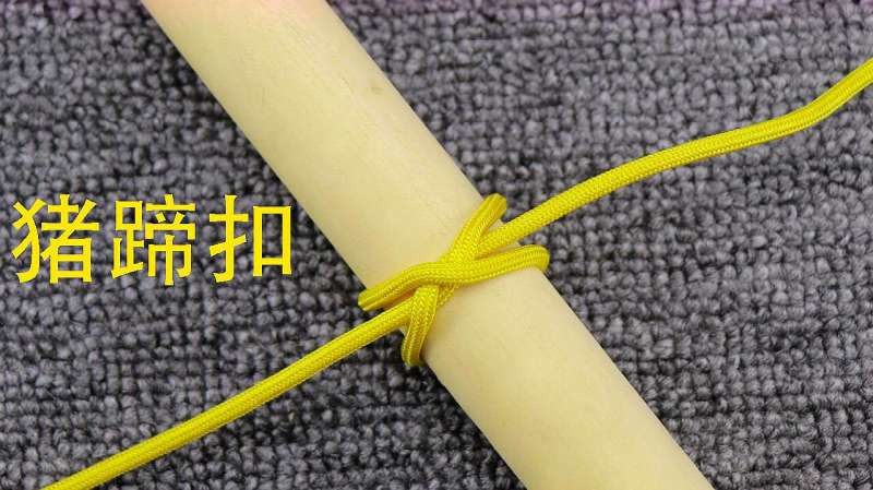 越拉越紧的绳结之猪蹄扣的打法,可以快速锁紧,生活中很实用