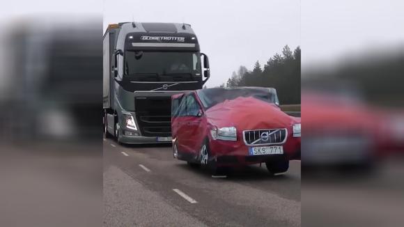 沃尔沃卡车自动紧急刹车安全测试