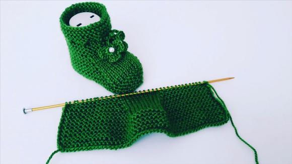 棒针编织小宝宝毛线鞋教程,简单易学,温暖又实用