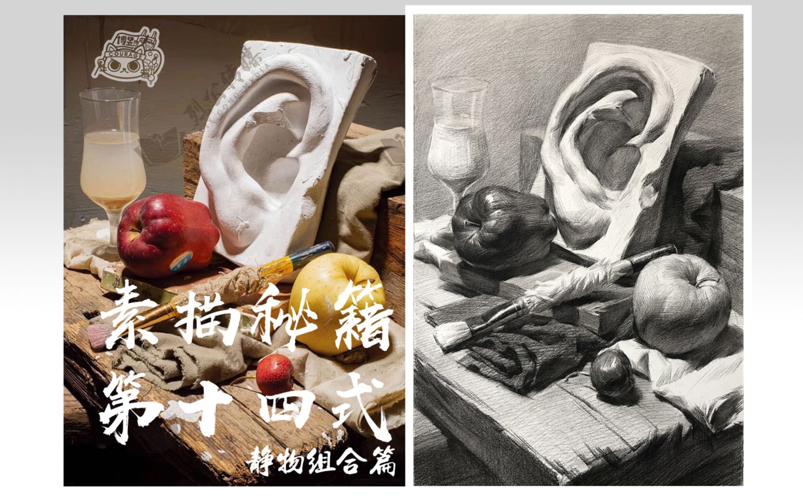 【素描】从零开始的美术生——石膏静物组合详解