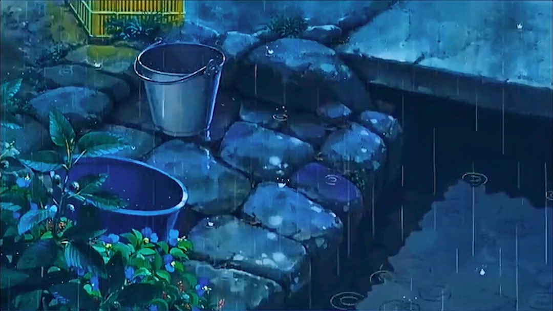 治愈系动画片段之下雨天