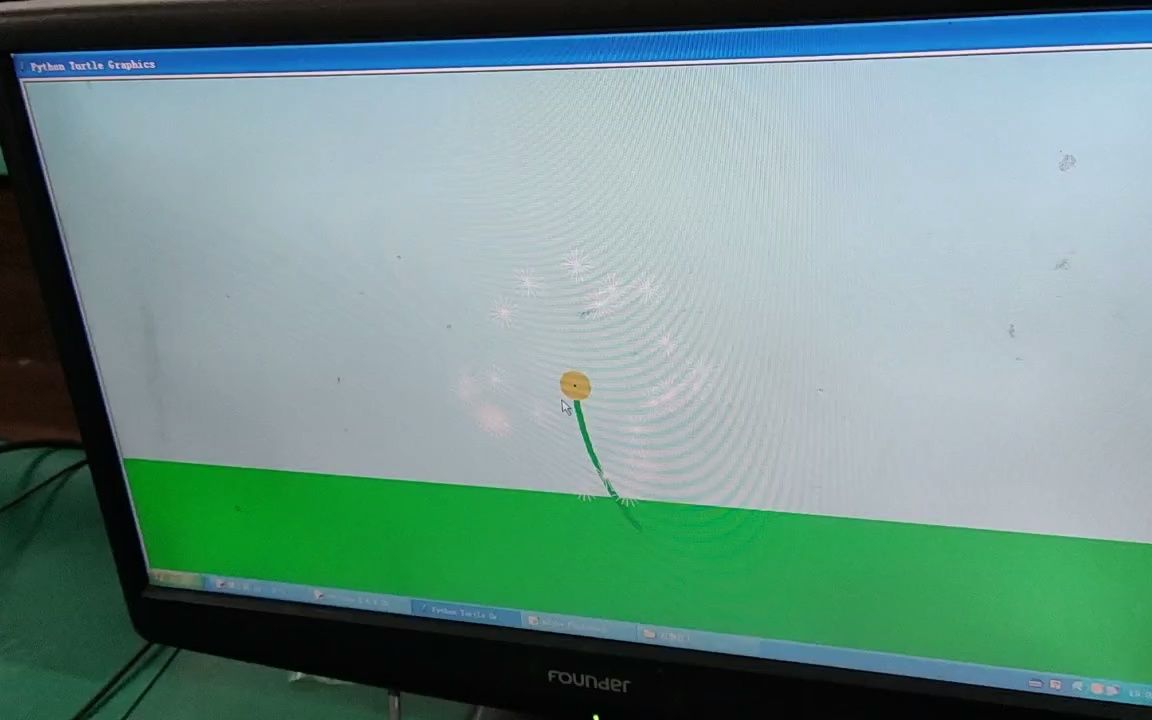 python turtle 绘制蒲公英