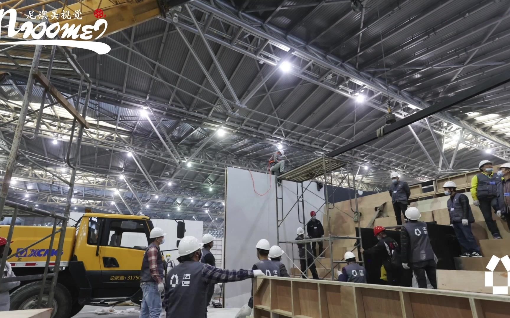 上海世博展览馆搭建延时摄影