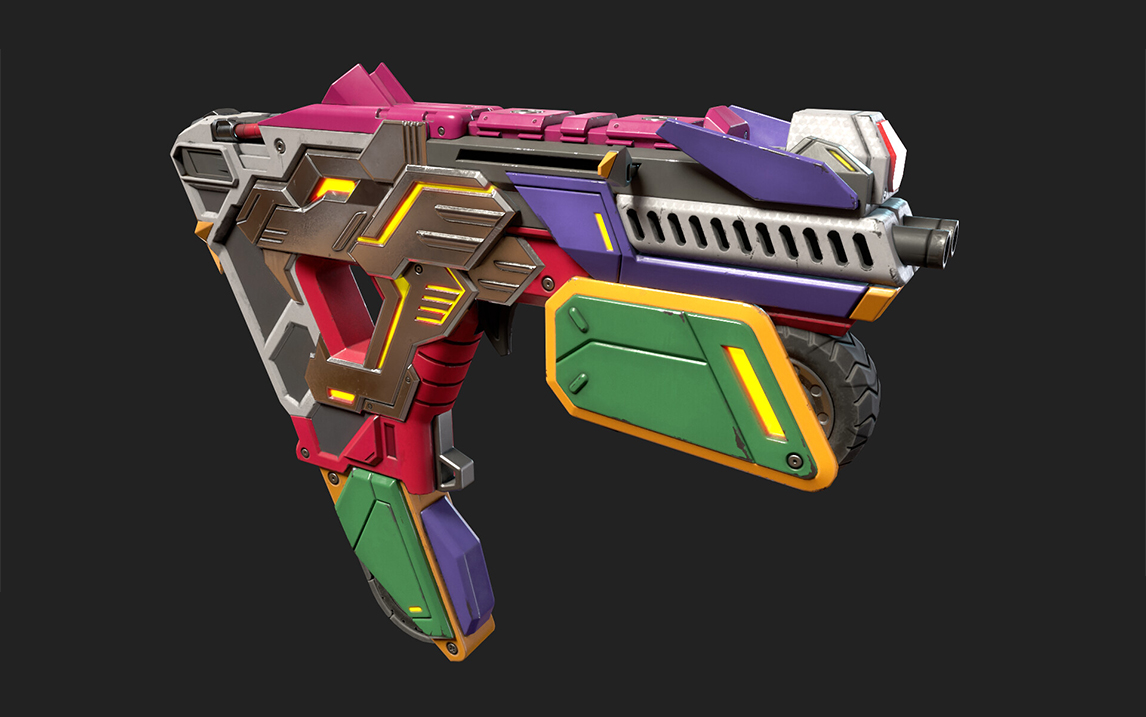 【Maya建模】风格化枪械高模制作,场景武器建模教程