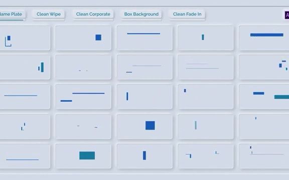 AEPR模板-100个干净独特文字标题字幕条排版演示动画Mogrt预设