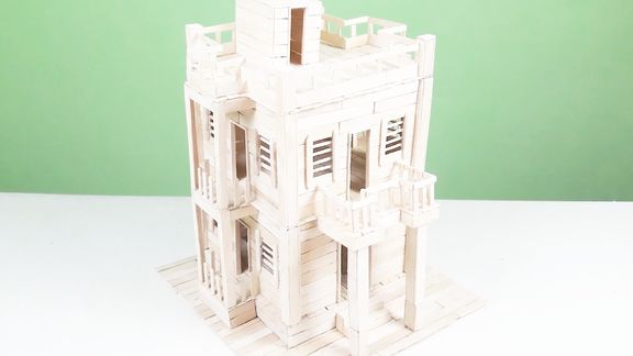 用冰棒棍DIY一幢小房子,这耐心,一般人恐怕是没有的!