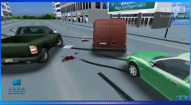 3d交通事故模拟城区三连撞交通事故模拟案例