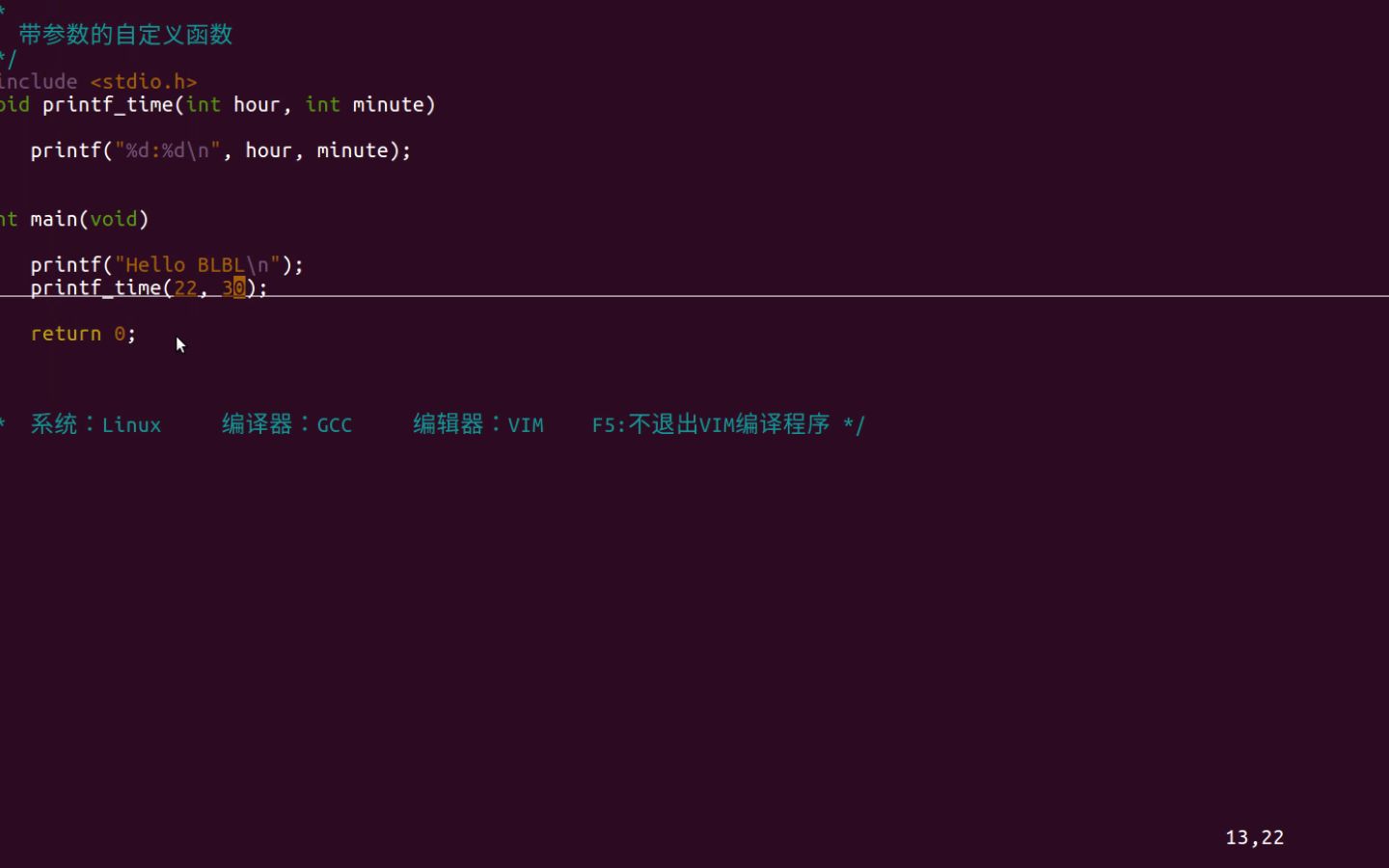 314 Linux C语言 学习 带参数的自定义函数