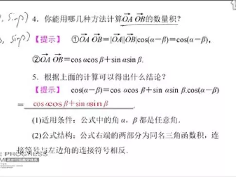必修四- 两角差的余弦公式