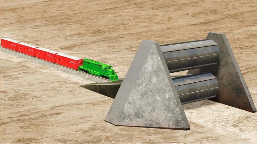 超大滚筒式粉碎机vs内燃动力火车,它能让火车停下来吗,BeamNG