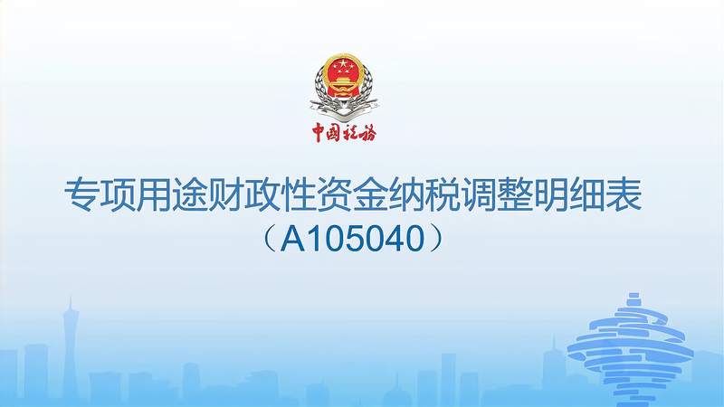 A105040专项用途财政资金纳税调整明细表
