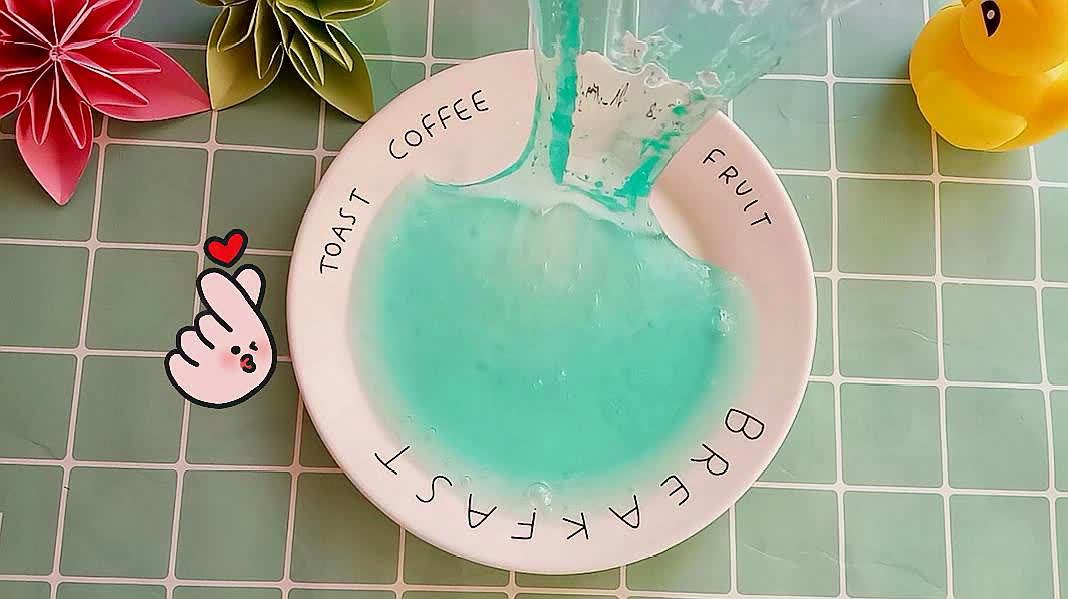 怎样做无瓜尔胶不粘手的假水?快速成型不易起泡,好玩无硼砂