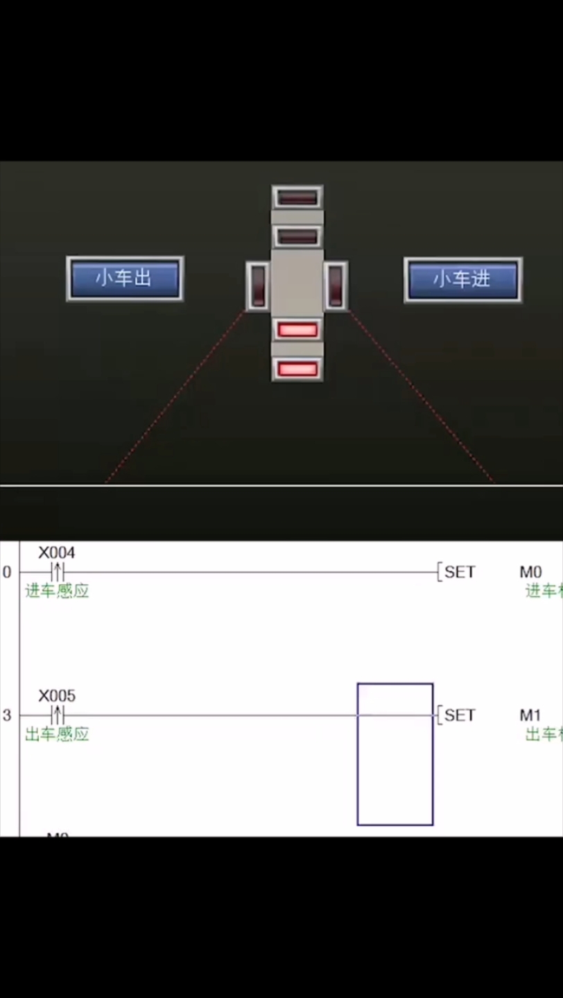 三菱小车自动门控制仿真