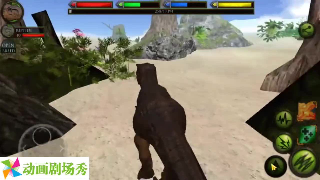 恐龙模拟器,霸王龙雨夜,对战三角龙