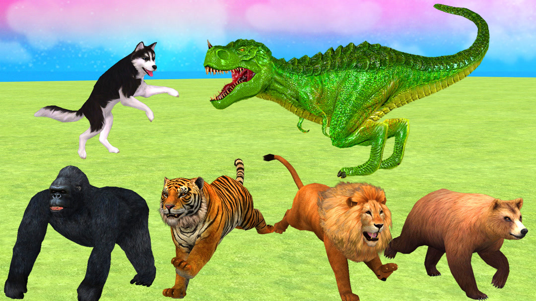 霸王龙快无敌啦,看哈士奇如何智擒它~学英语动画片