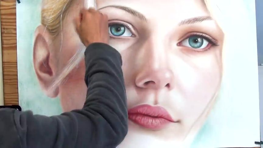 画画教程 逼真肖像画的上色过程 笔刷