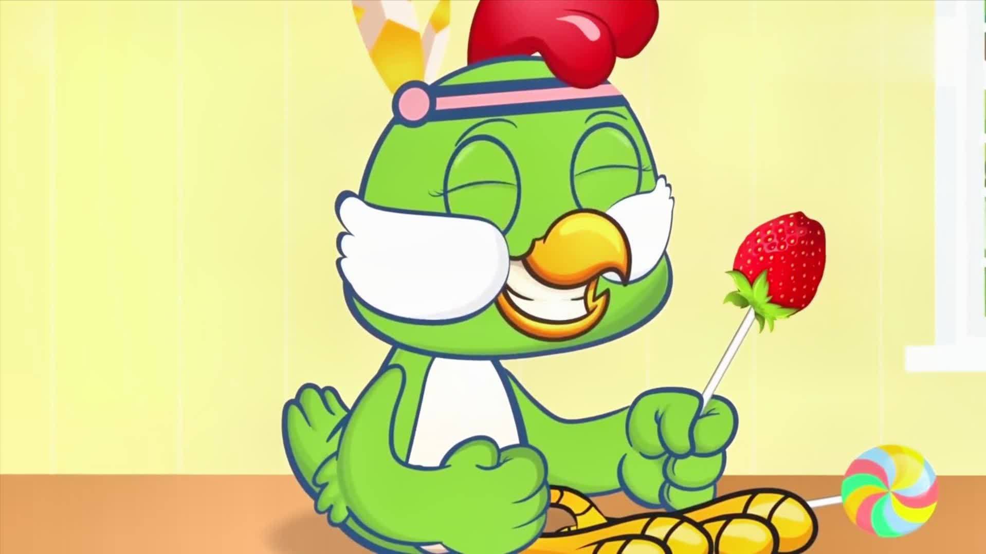 少儿益智卡通动画,调皮的小鸡吃掉了两只小熊的棒棒糖