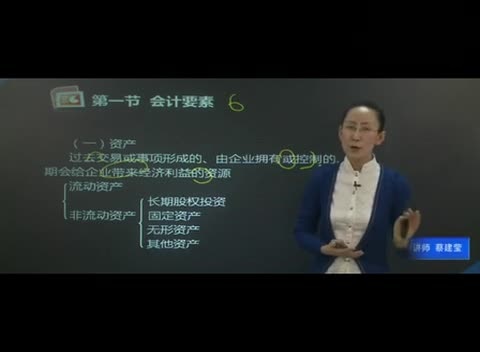 会计基础视频会计从业会计要素与会计科目1