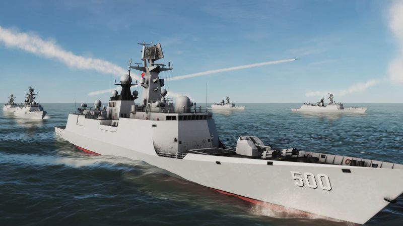 6艘054A护卫舰回到朝战,对阵联军双航母编队能赢吗,战争模拟