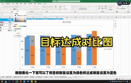 【Excel技巧】教你在Excel中制作目标达成对比图