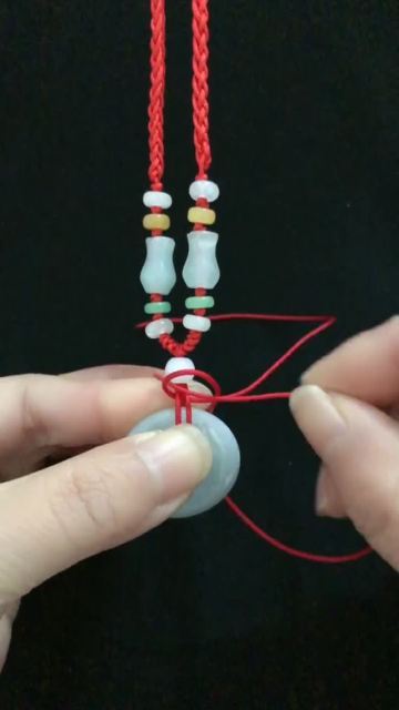 #手工编织原创蛇结绑平安扣