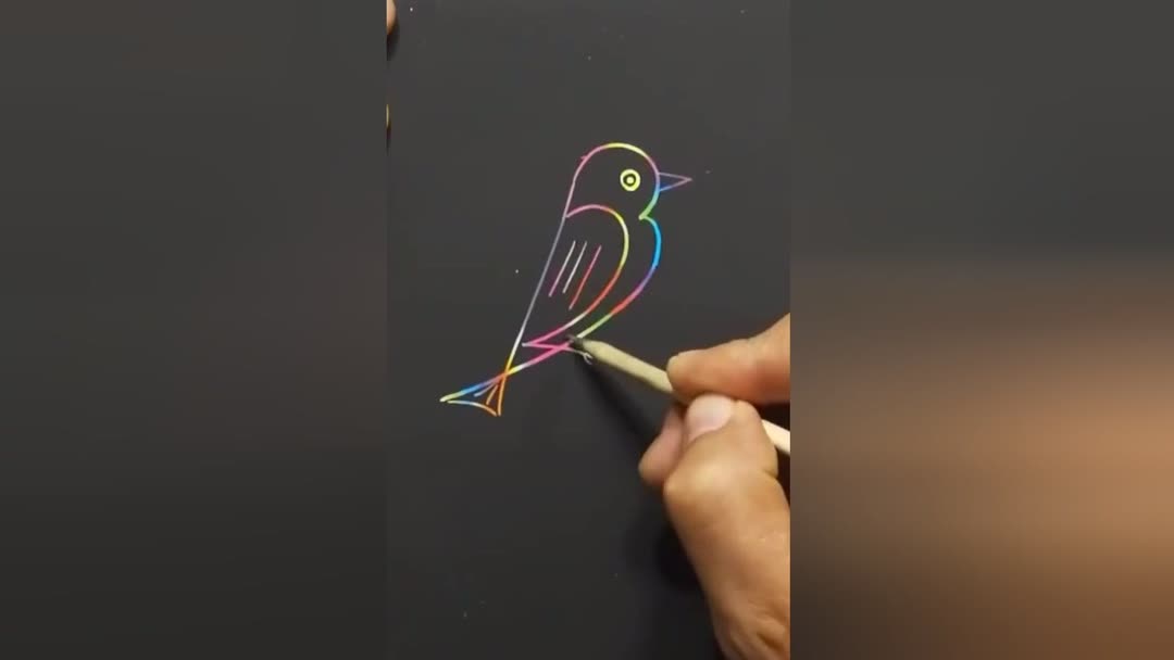 教您用123画小鸟，超级简单哦，＃育儿简笔画
