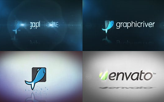 AE模板-翻转旋转特效的动态LOGO片头模板标识品牌商品店铺标志 AE...