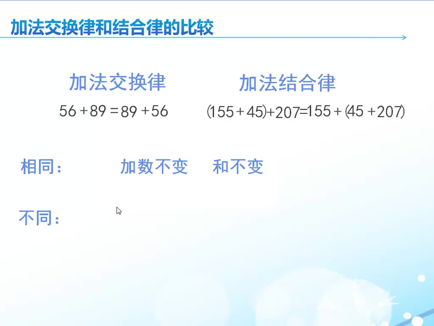 小学数学奥赛辅导:加法交换律和结合律的比较 【小升初微课】_clip