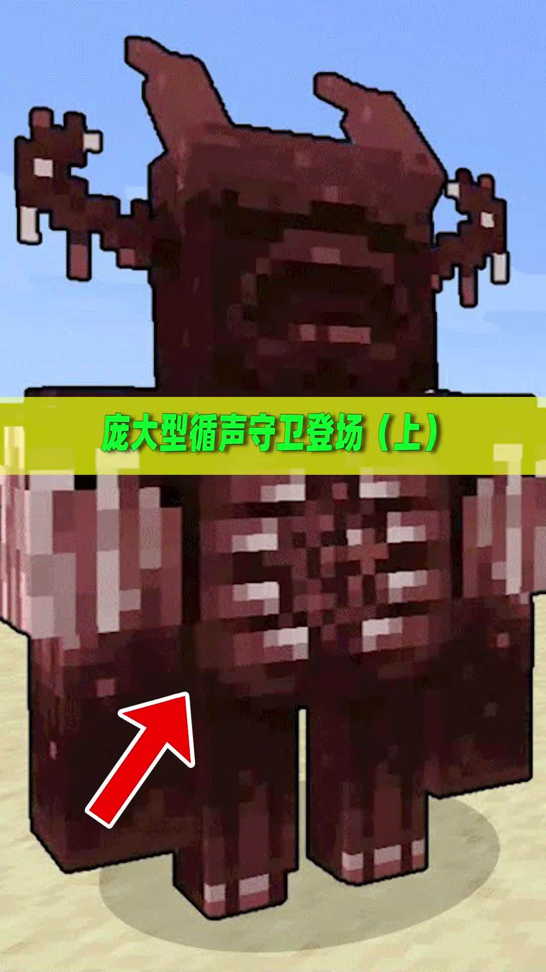 我的世界:庞大型循声守卫挑战MC生物,谁能与它一战?
