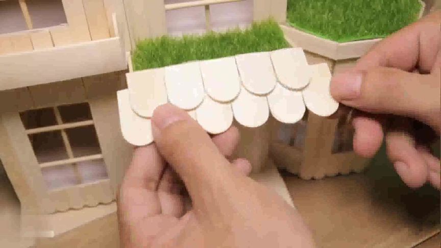 DIY 手工 用冰棒棍 制作 漂亮的 房子 简单易学