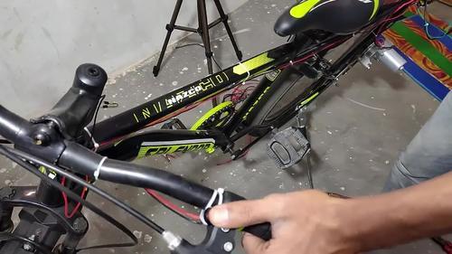 不到100块!把自行车改装成电动车,摩托车电机很给力