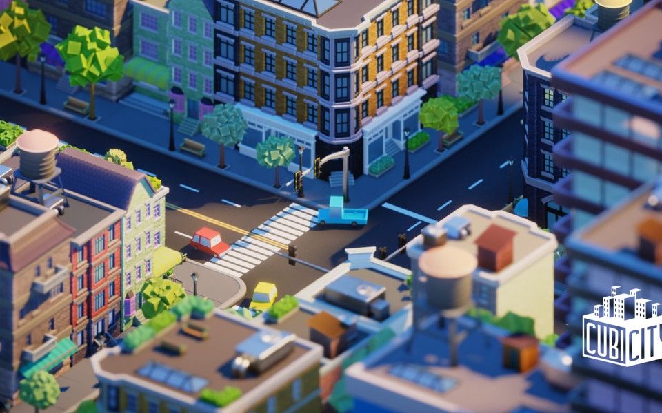 Blender创建卡通风格低模城市场景3D明细动画视频教程