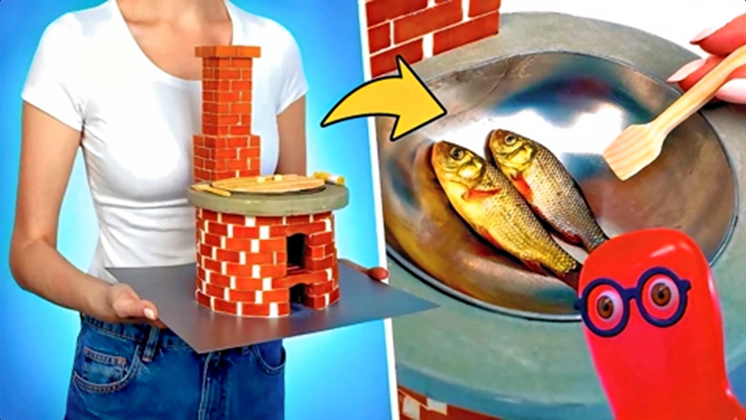 用迷你砖块制作迷你厨房,小小灶台居然能做饭