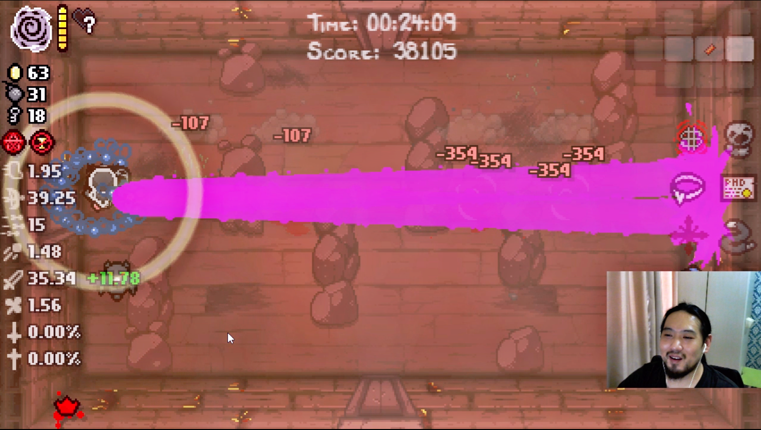 以撒的结合胎衣+364 伊甸 跟踪硫磺火,三个字爽歪歪