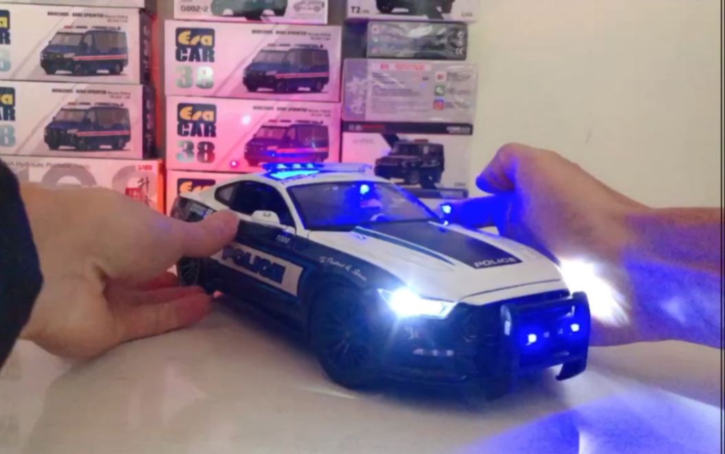 福特野马车模加灯模型改灯爆闪灯光改装野马警车模型所有比例,品牌,...