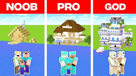 在我的世界里造一个度假别墅 从小房子到大别墅 你更喜欢哪个呢?