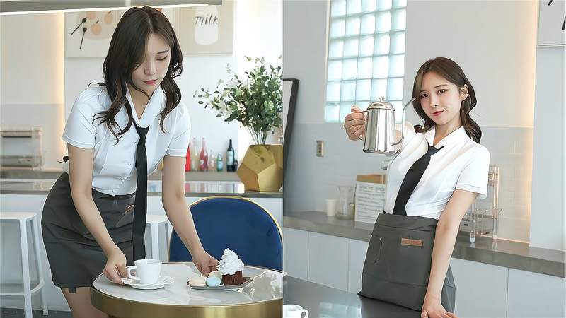 咖啡厅服务员 模特 vlog
