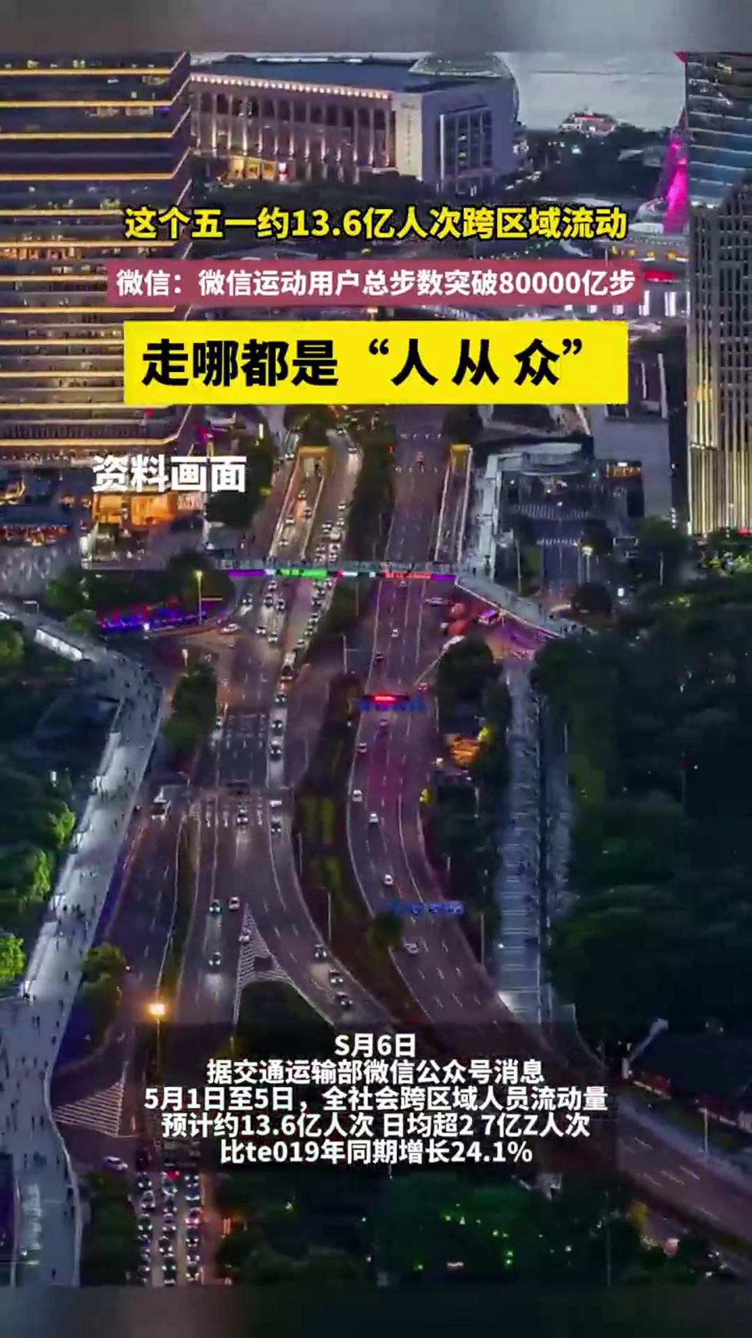 这个五一约13.6亿人次跨区域流动,微信:微信运动用户总步数突破...