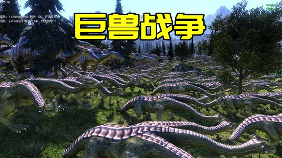 战争模拟器:巨兽围攻100个阿尔法兽,冰霜巨人化身一拳超人