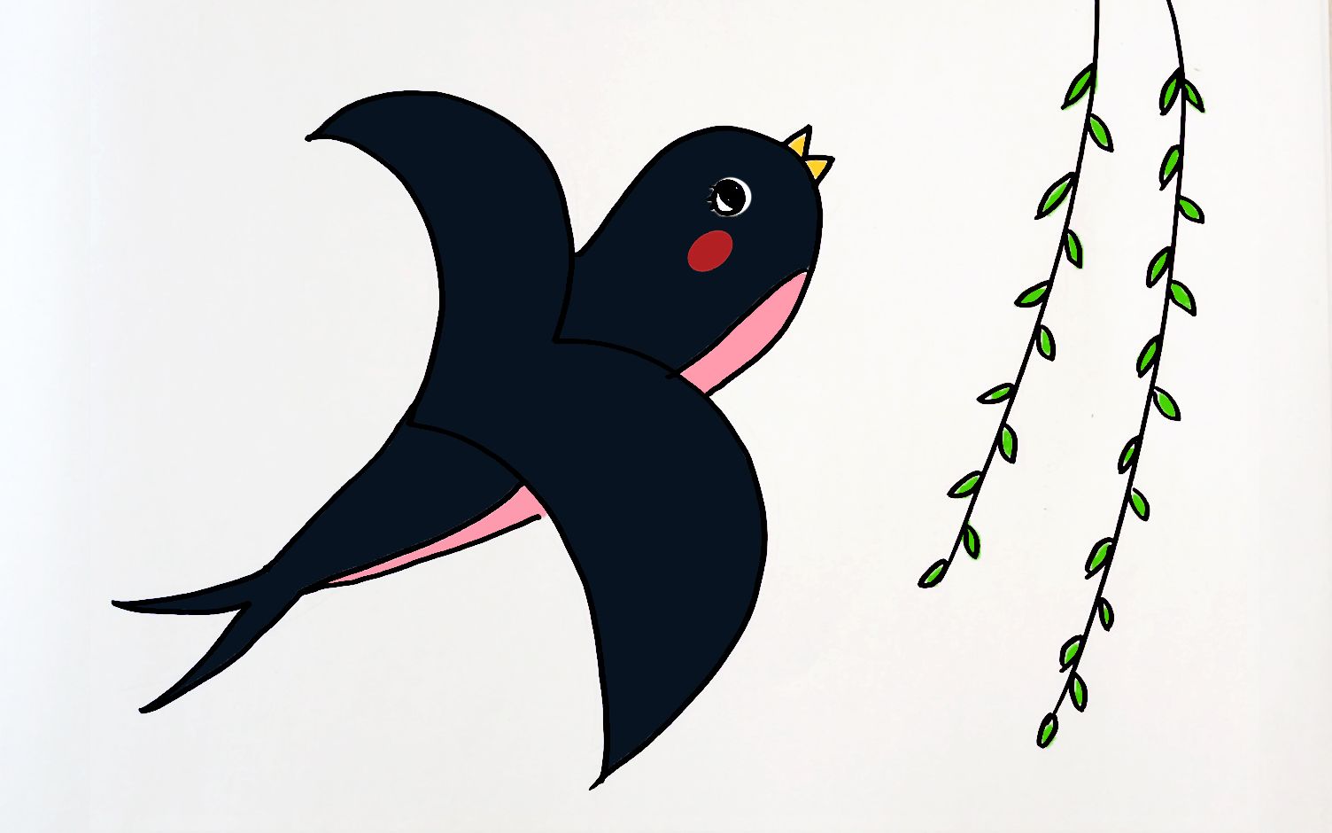 小燕子的简单画法,用数字3就能画出来